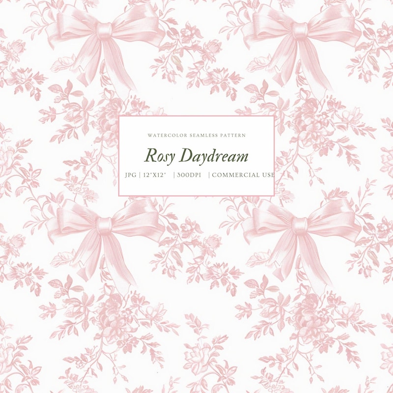 Rose and Bow Wall Paper - Etsy