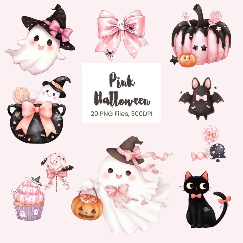 Cute Halloween Clipart, Pink Pastel Goth Png, Spooky Season, Pastel ...