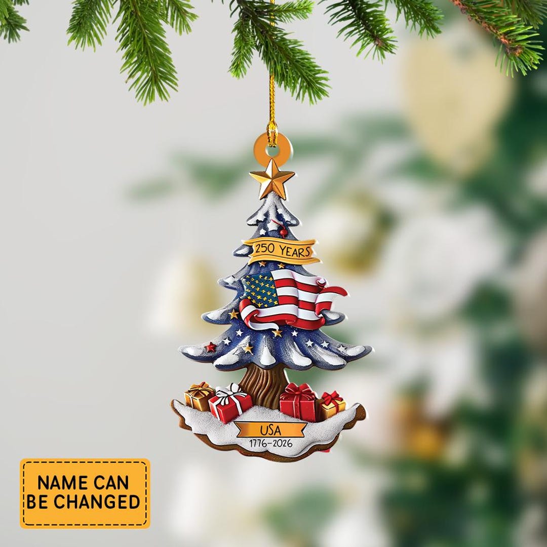 250 Years of America Patriotic Christmas Tree Ornament, Patriotic ...