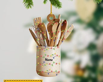 Personalized Kitchen Utensils Set Christmas Ornament, Cooking Lovers ...