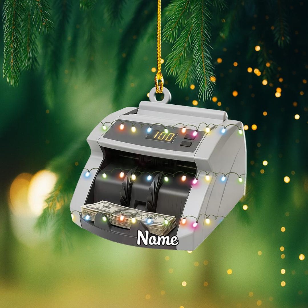 Personalized Money Counter Christmas Ornament, Bank Teller Ornament ...