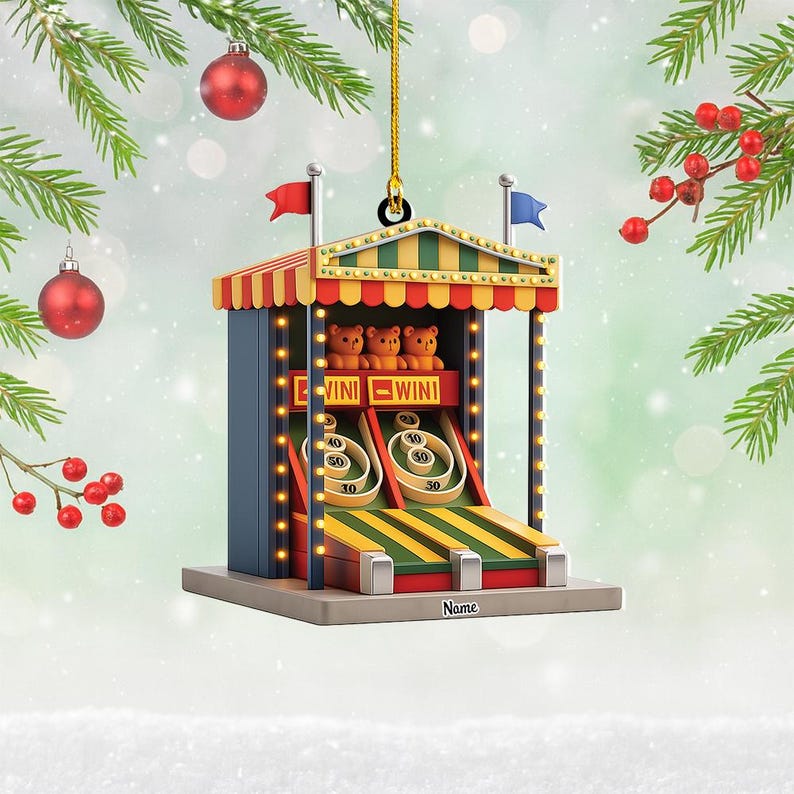 Personalized Ball Game Arcade Christmas Ornament, Carnival Arcade Game ...