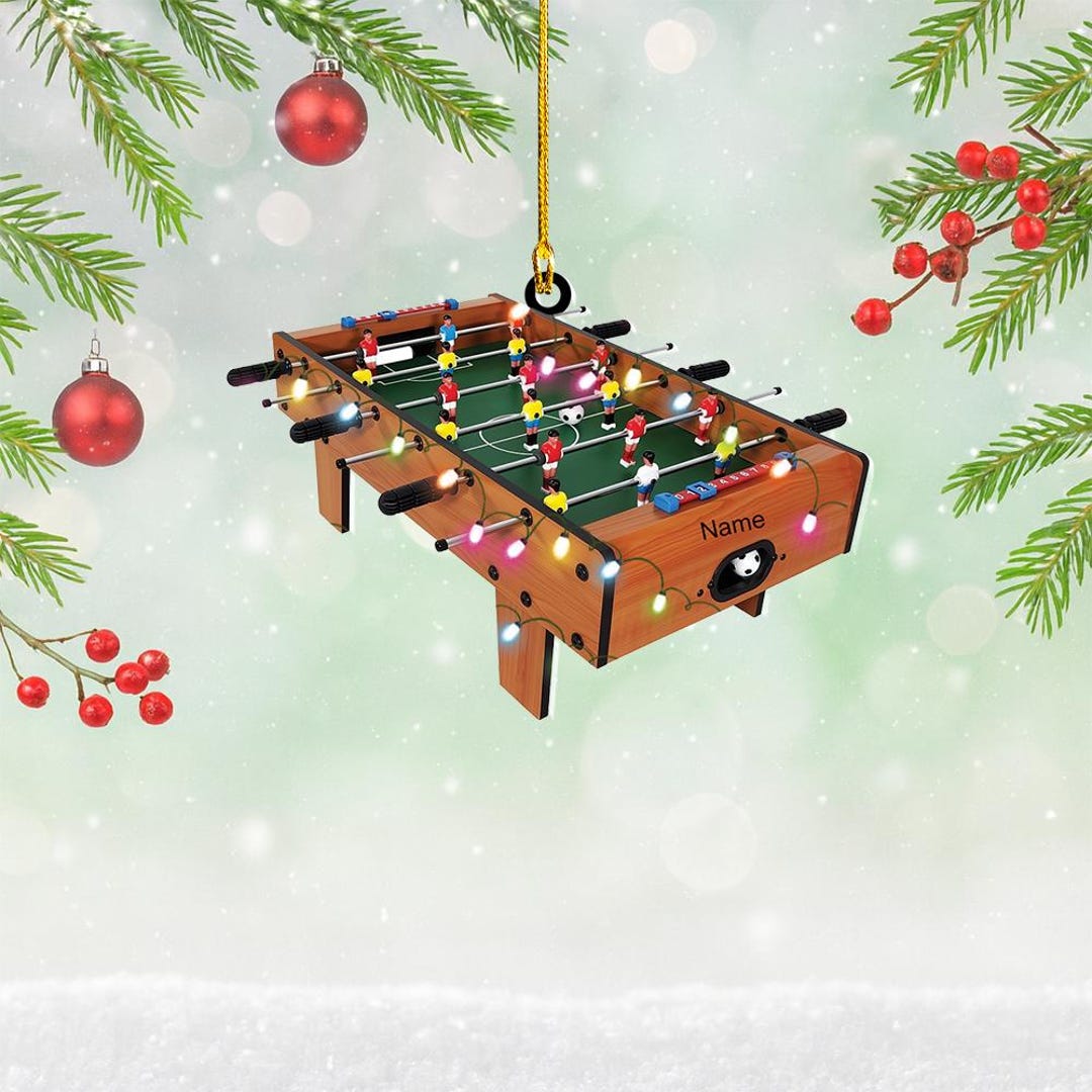 Personalized Foosball Table Christmas Ornament, Foosball Table Ornament ...