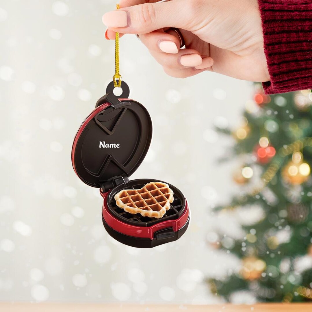 Personalized Waffle Maker Ornament, Heart Waffle Holiday Decoration ...