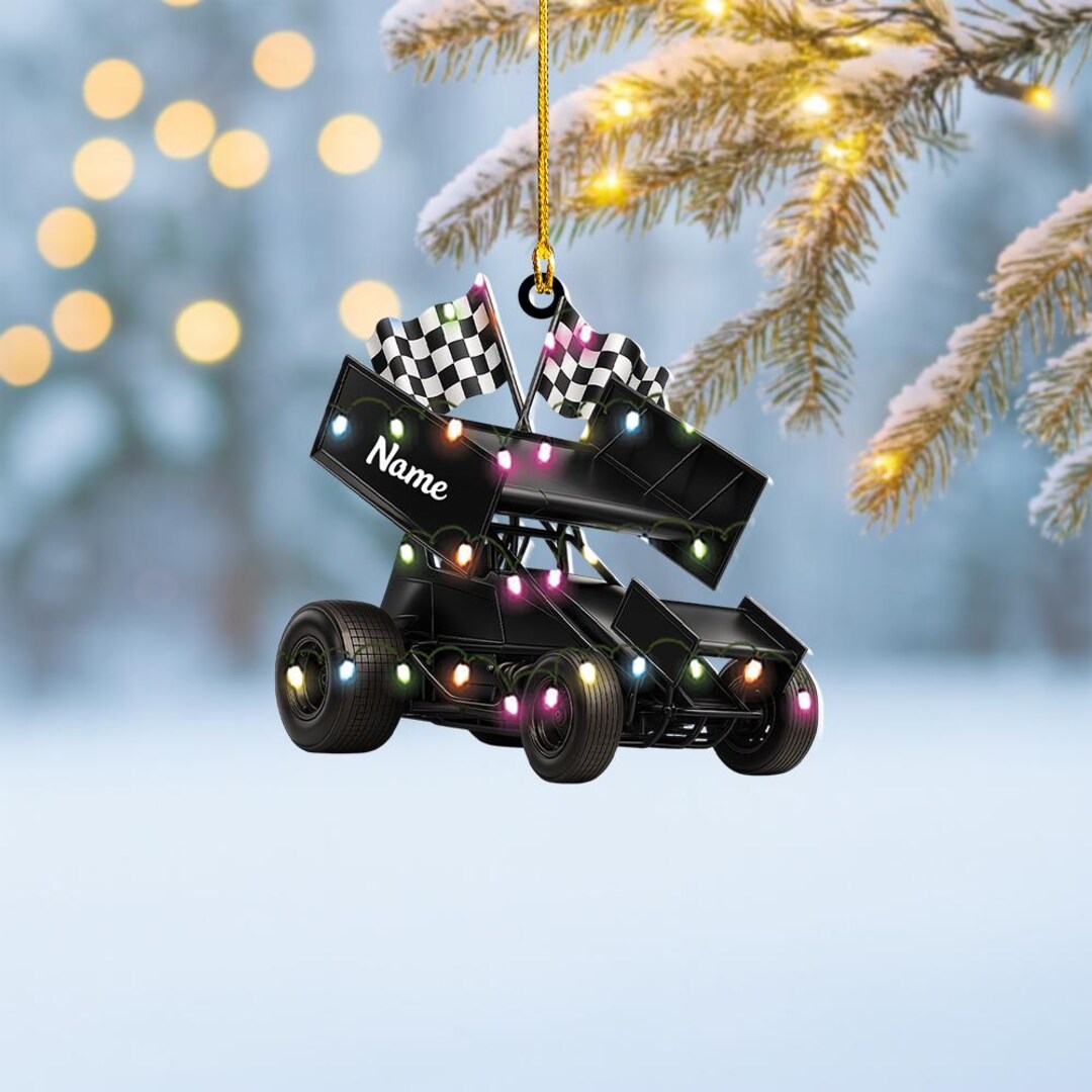 Personalized Sprint Car Racing Christmas Ornament Race Car Driver ...