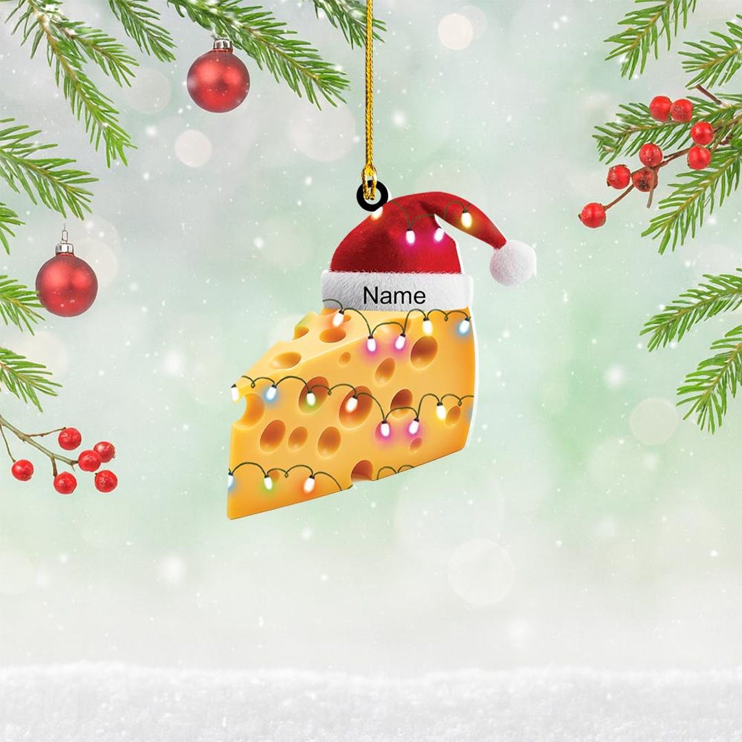 Personalized Novelty Swiss Cheese Christmas Ornament, Cheese Ornament ...