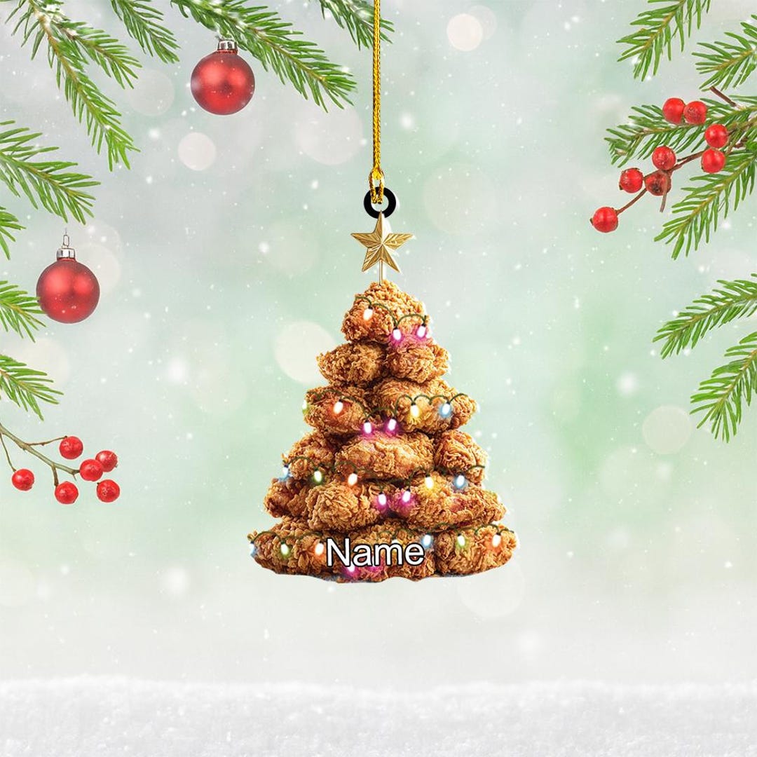 Personalized Fried Chicken Christmas Ornament,fried Chicken 2D Flat ...