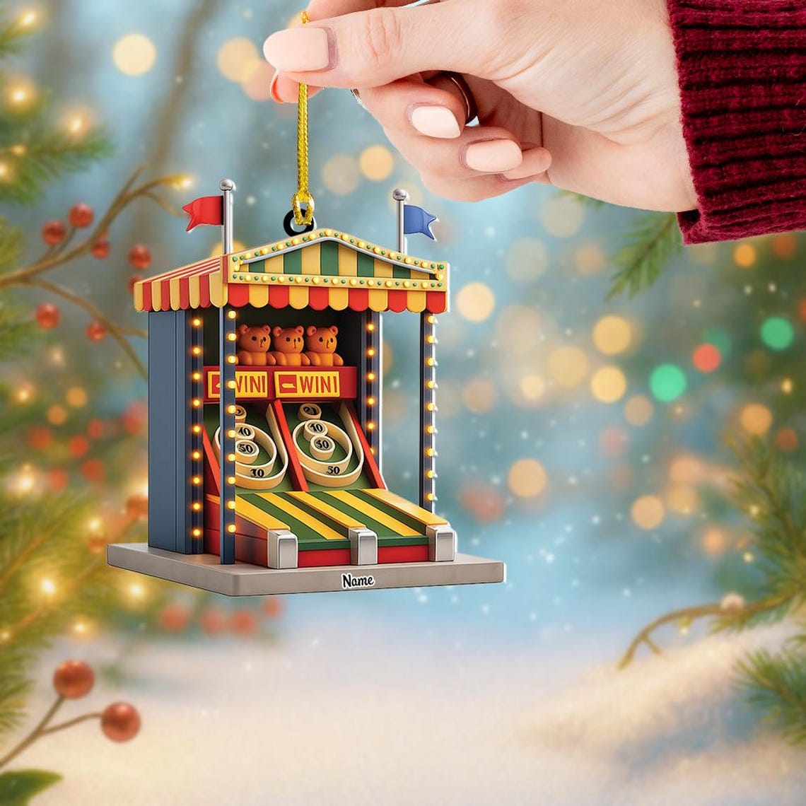 Personalized Ball Game Arcade Christmas Ornament, Carnival Arcade Game ...