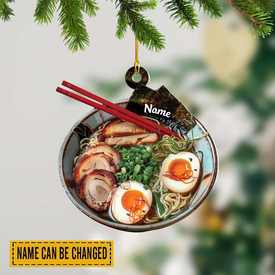Personalized Ramen Noodle 2D Flat Ornament, Ramen Christmas Decor ...