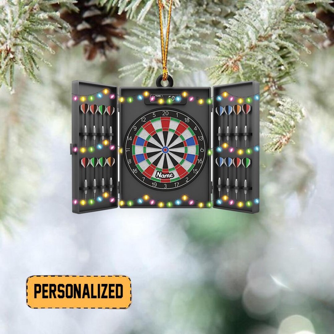 Personalized Dart Christmas Ornament, Dart Game Room Ornament ...