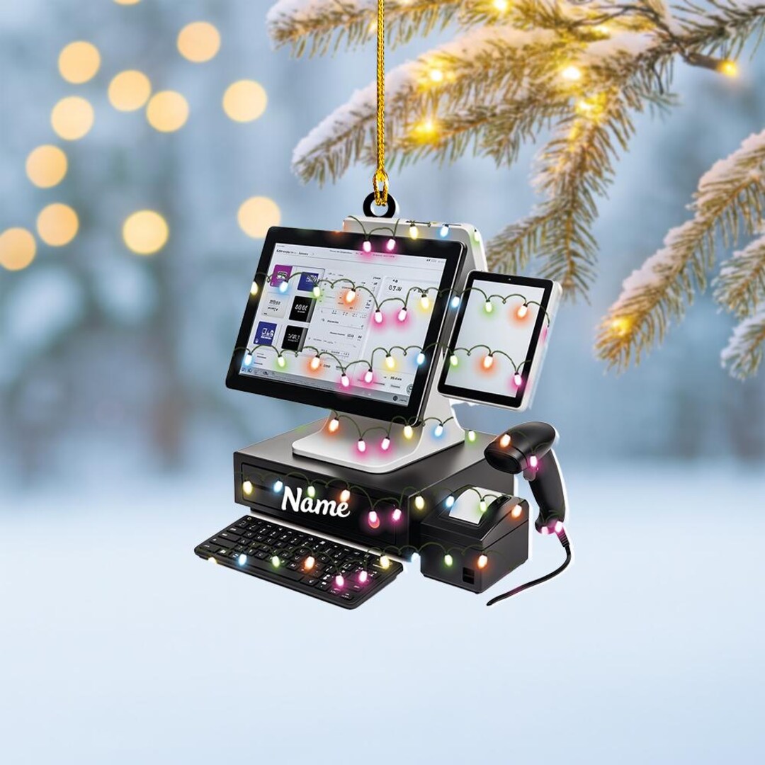 Personalized POS Machine Christmas Ornament, Cashier Christmas Ornament ...