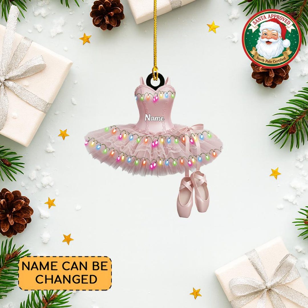 Personalized Ballet Dress Christmas Ornament, Pointe Shoes Ornament ...