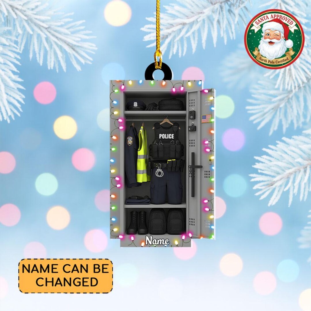 Personalized Police Locker Christmas Ornament, Policeman Ornament ...