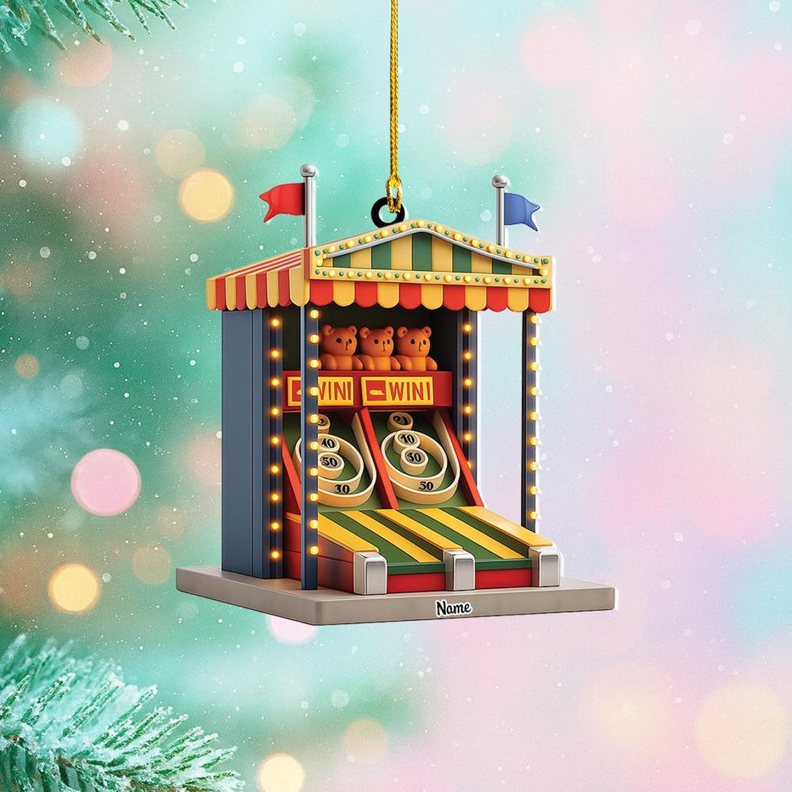 Personalized Ball Game Arcade Christmas Ornament, Carnival Arcade Game ...