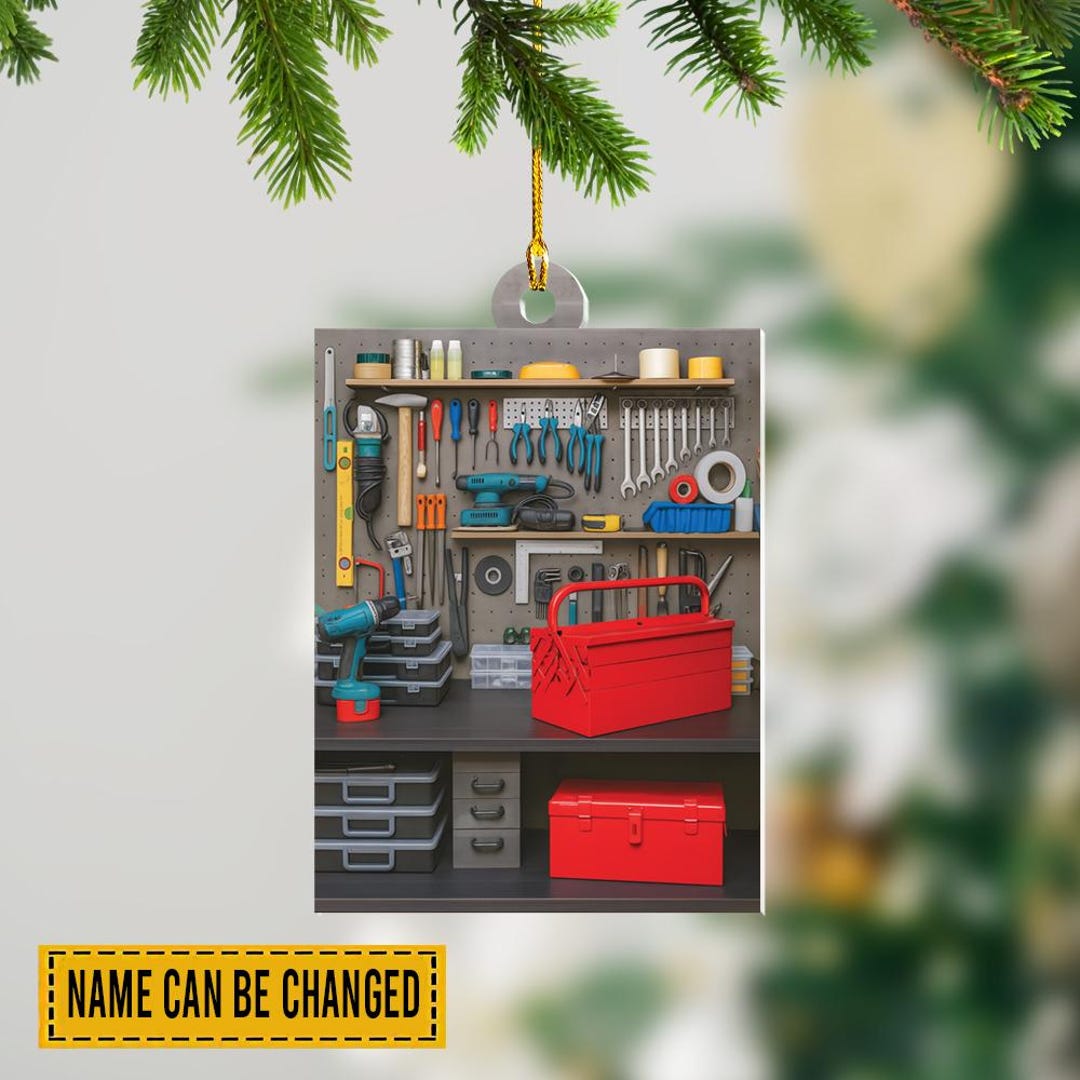 Personalized Tool Cabinet Christmas Ornament, Tool Box Ornament, Tools ...