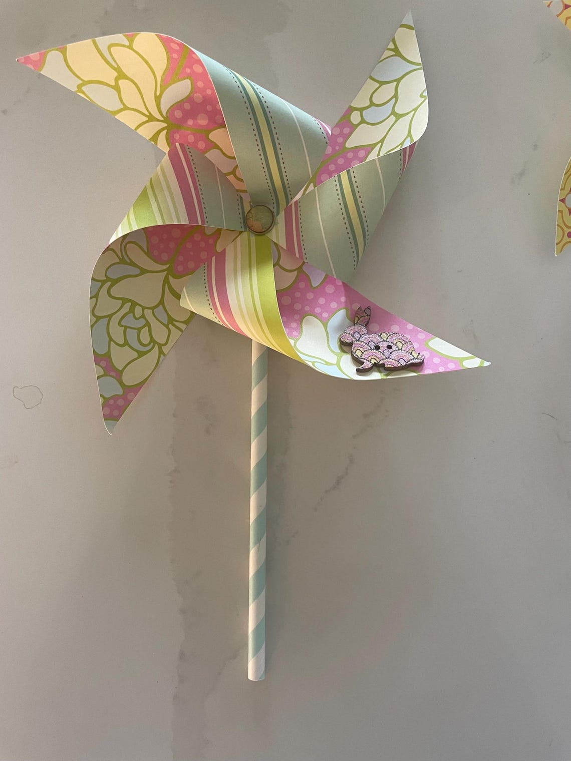 Easter Paper Pinwheels (set of 6) Easter Decorations - Etsy