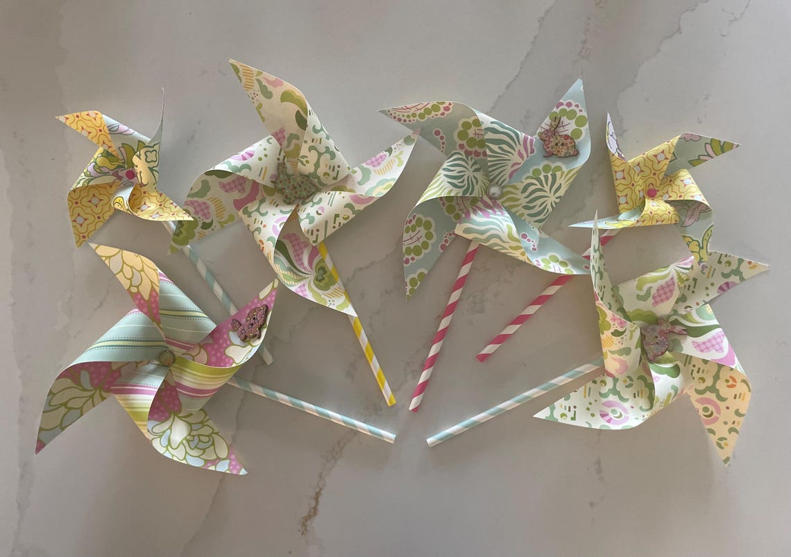 Easter Paper Pinwheels (set of 6) Easter Decorations - Etsy