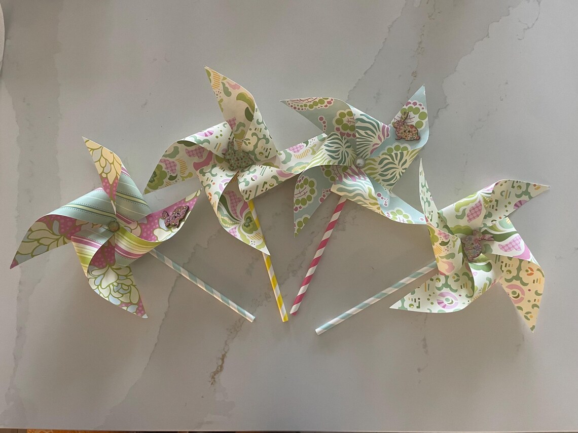 Easter Paper Pinwheels (set of 6) Easter Decorations - Etsy