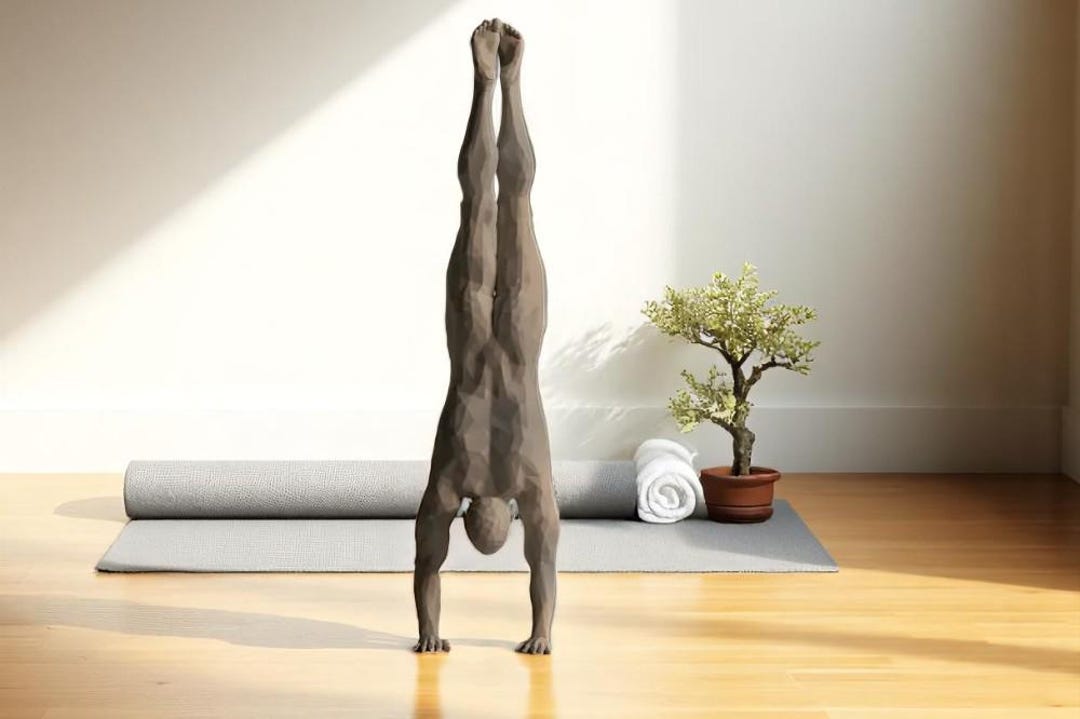 Low Poly Handstand Yoga Statue: 3D Printed Modern Sculpture - Etsy