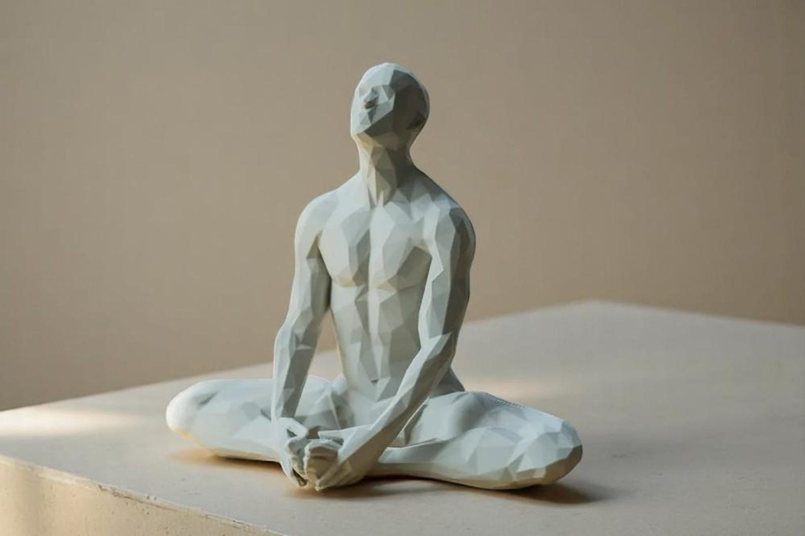 3D Printed Meditation Statue: Low Poly Zen Decor - Etsy