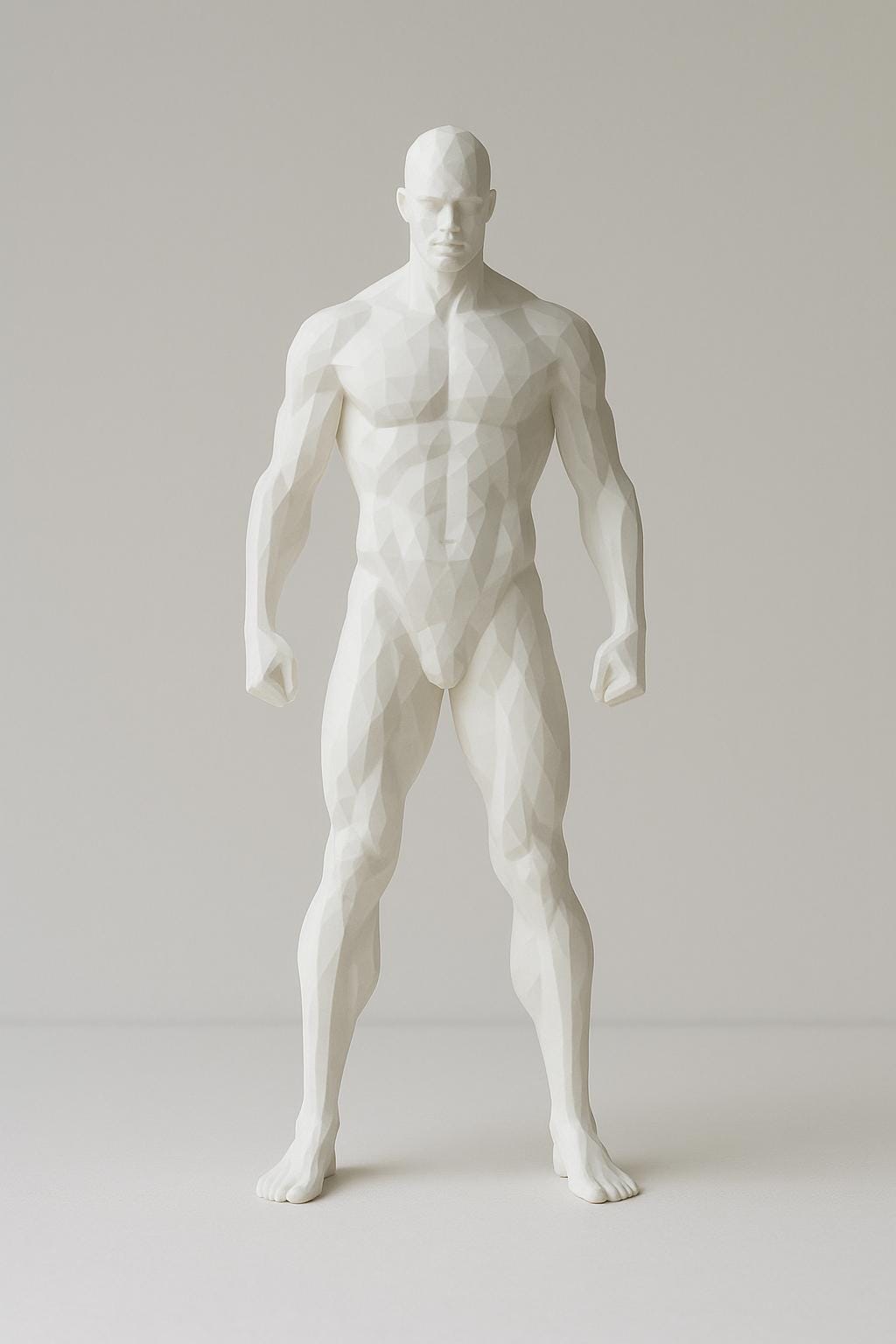 Low Poly Male Back Sculpture - Modern Geometric Body Art - 3D Printed ...