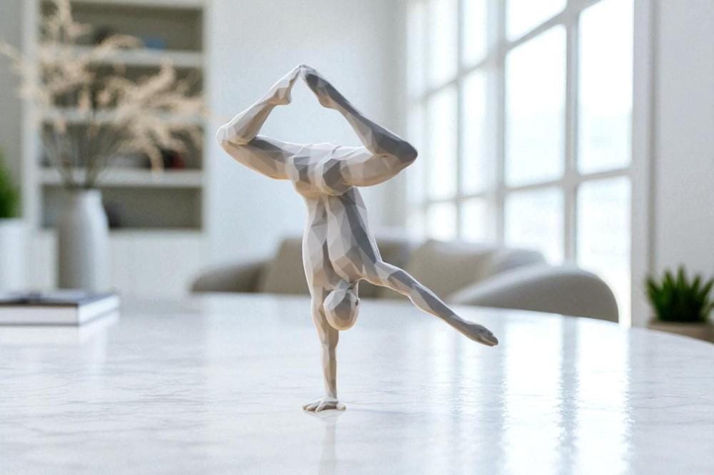 Low Poly Yoga Statue | 3D Printed Handstand Pose Yoga Figurine Decor - Etsy