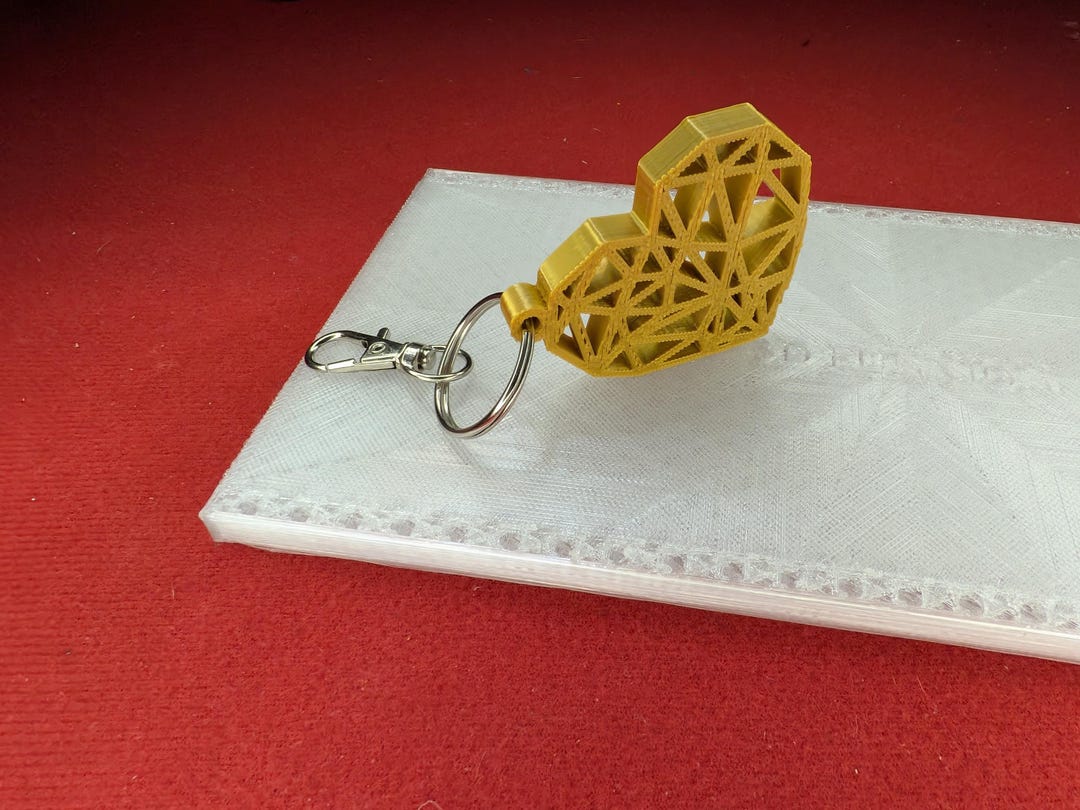 Geometric Heart Keychain – 3D Printed Artsy Keyring for Mom - Etsy