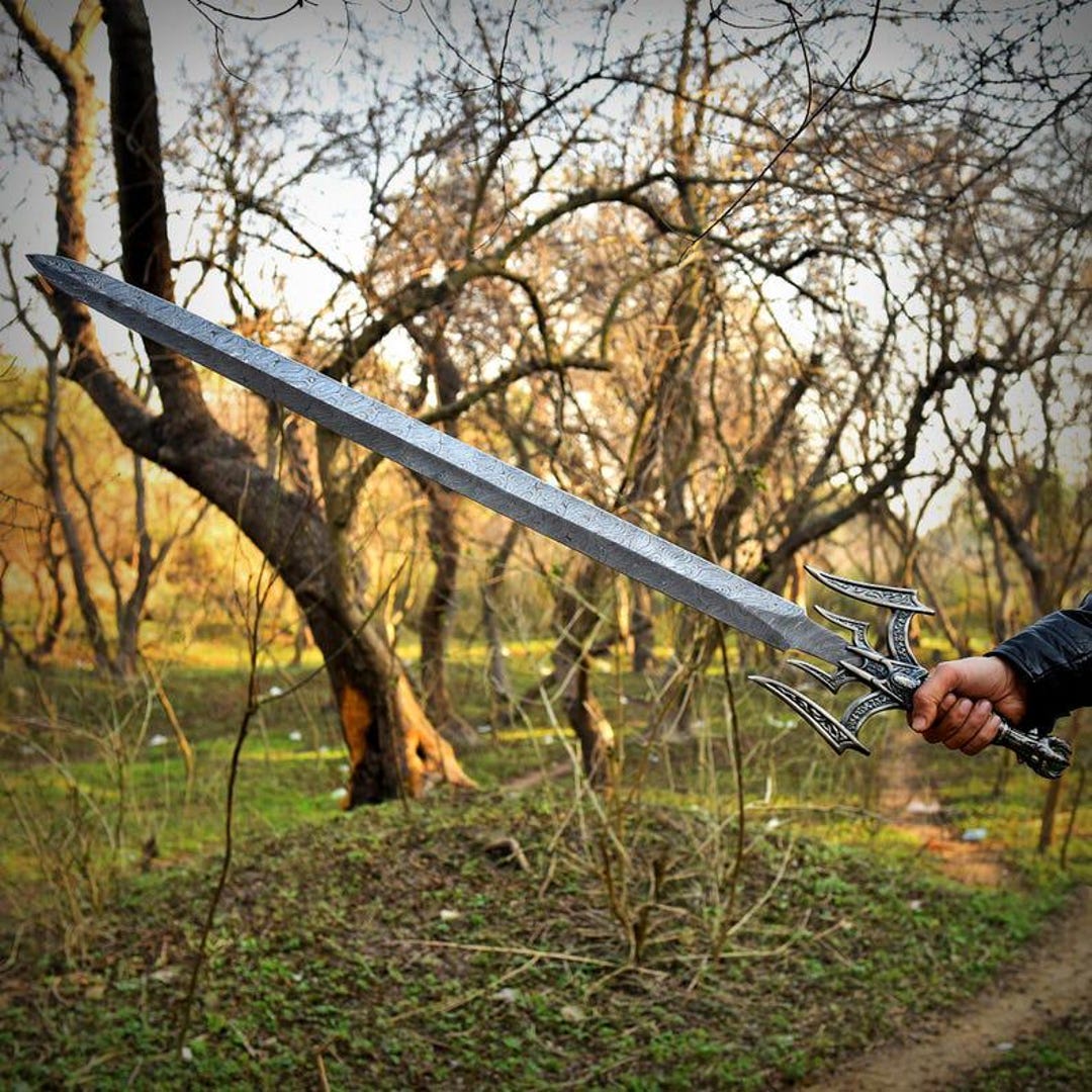 Handmade Viking Sword, Custom Forged Full-tang Sword, Gothic Hilt ...