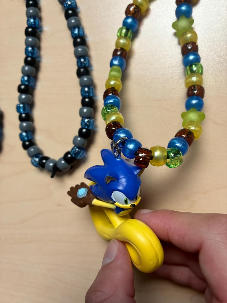 Sonic Kandi Necklace Sonic the Hedgehog Scene Rave Colorful Rainbow Sonic Prime Stars Tails Amy ...