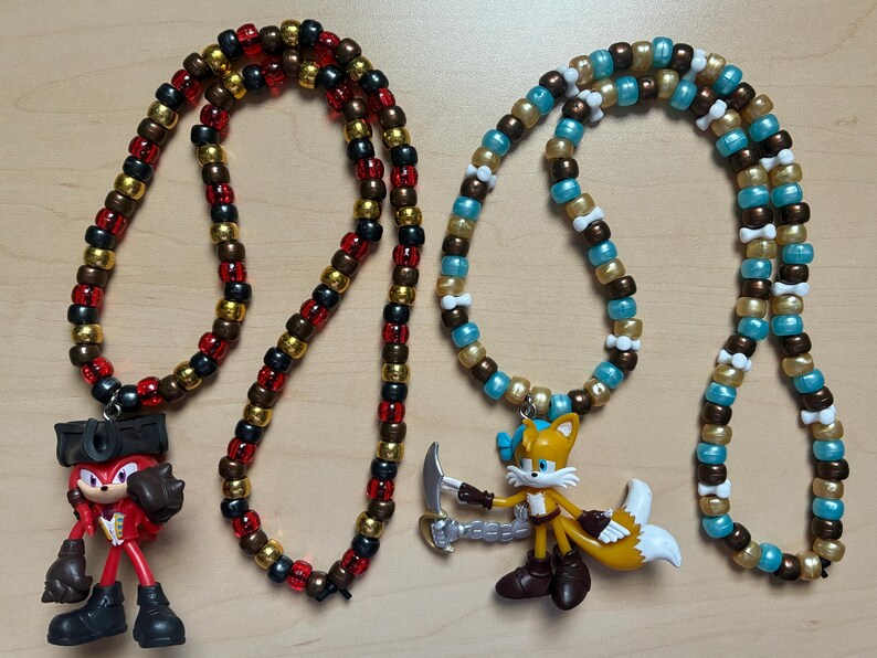 Sonic Kandi Necklace Sonic the Hedgehog Scene Rave Colorful Rainbow ...