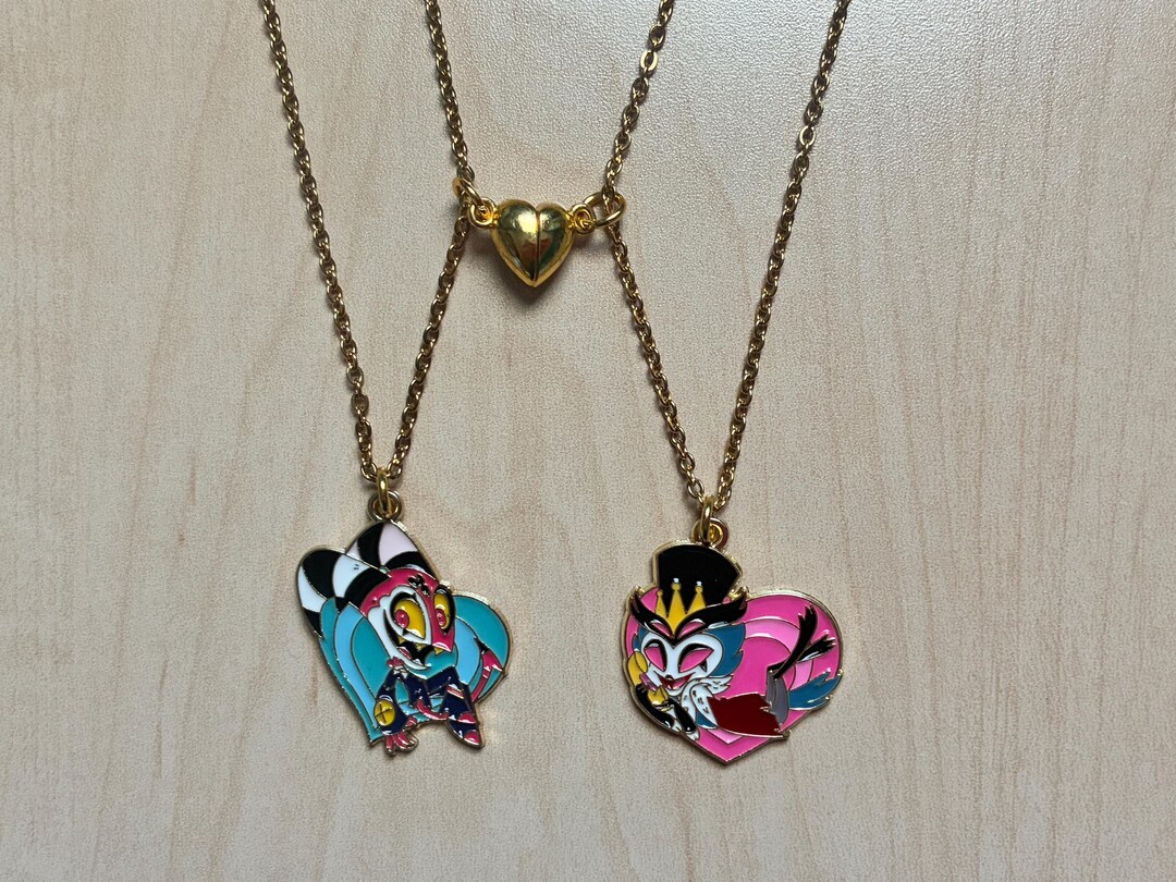 Stolitz Matching Necklaces Heart Hearts Helluva Boss Couple Boyfriends ...