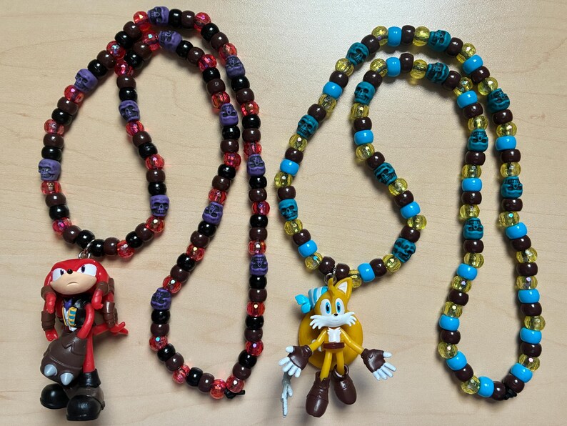 Sonic Kandi Necklace Sonic the Hedgehog Scene Rave Colorful Rainbow ...