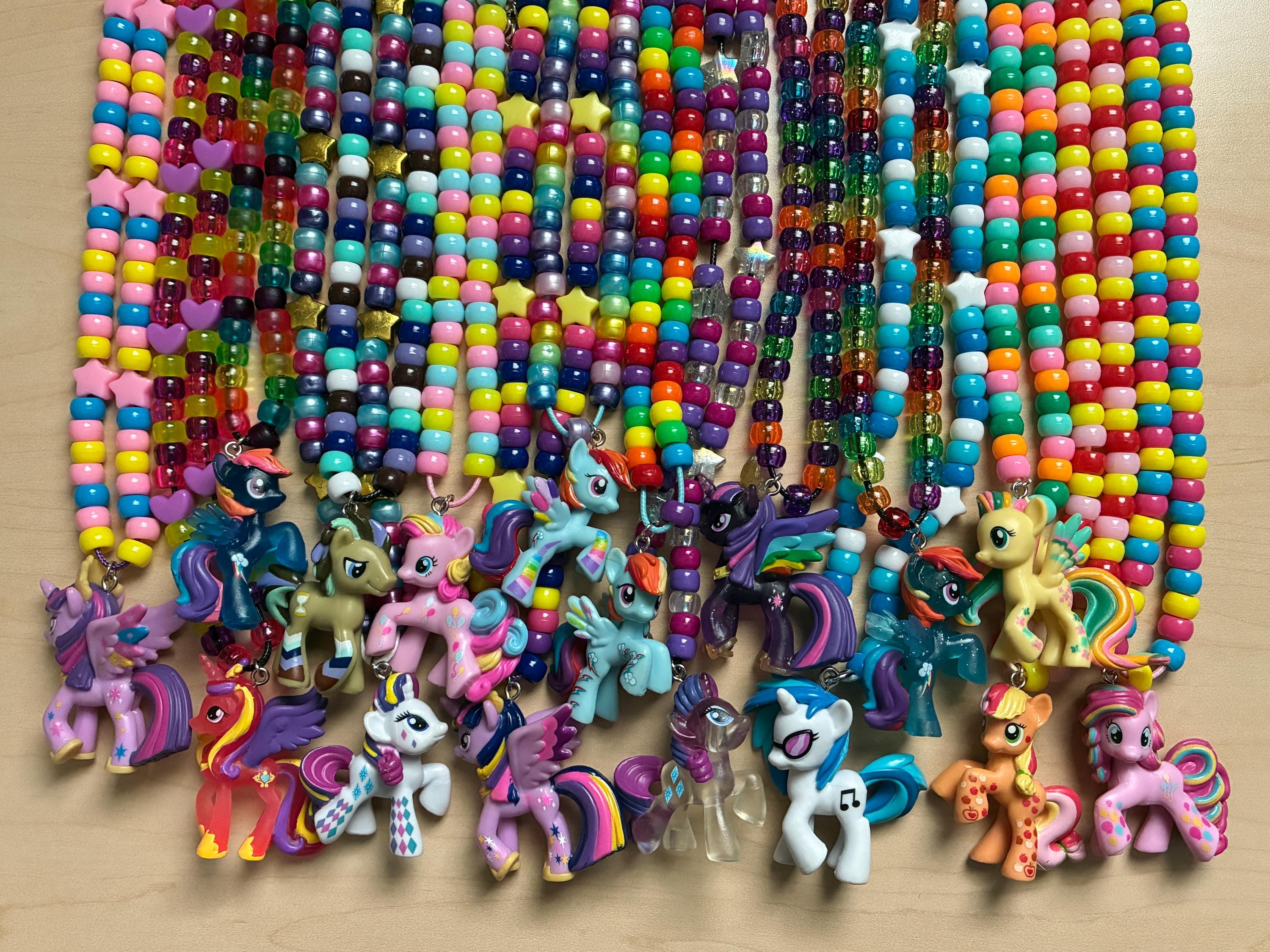 MLP Kandi Necklace My Little Pony Rainbow Dash Scene Rave Stars Pinkie ...