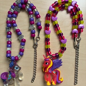 MLP Kandi Necklace My Little Pony Rainbow Dash Scene Rave Stars Pinkie ...