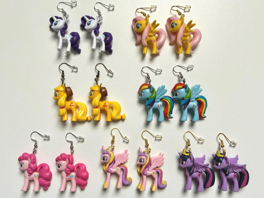MLP Earrings My Little Pony Applejack Rainbow Dash Pinkie Pie Twilight ...