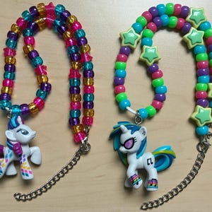 MLP Kandi Necklace My Little Pony Rainbow Dash Scene Rave Stars Pinkie ...