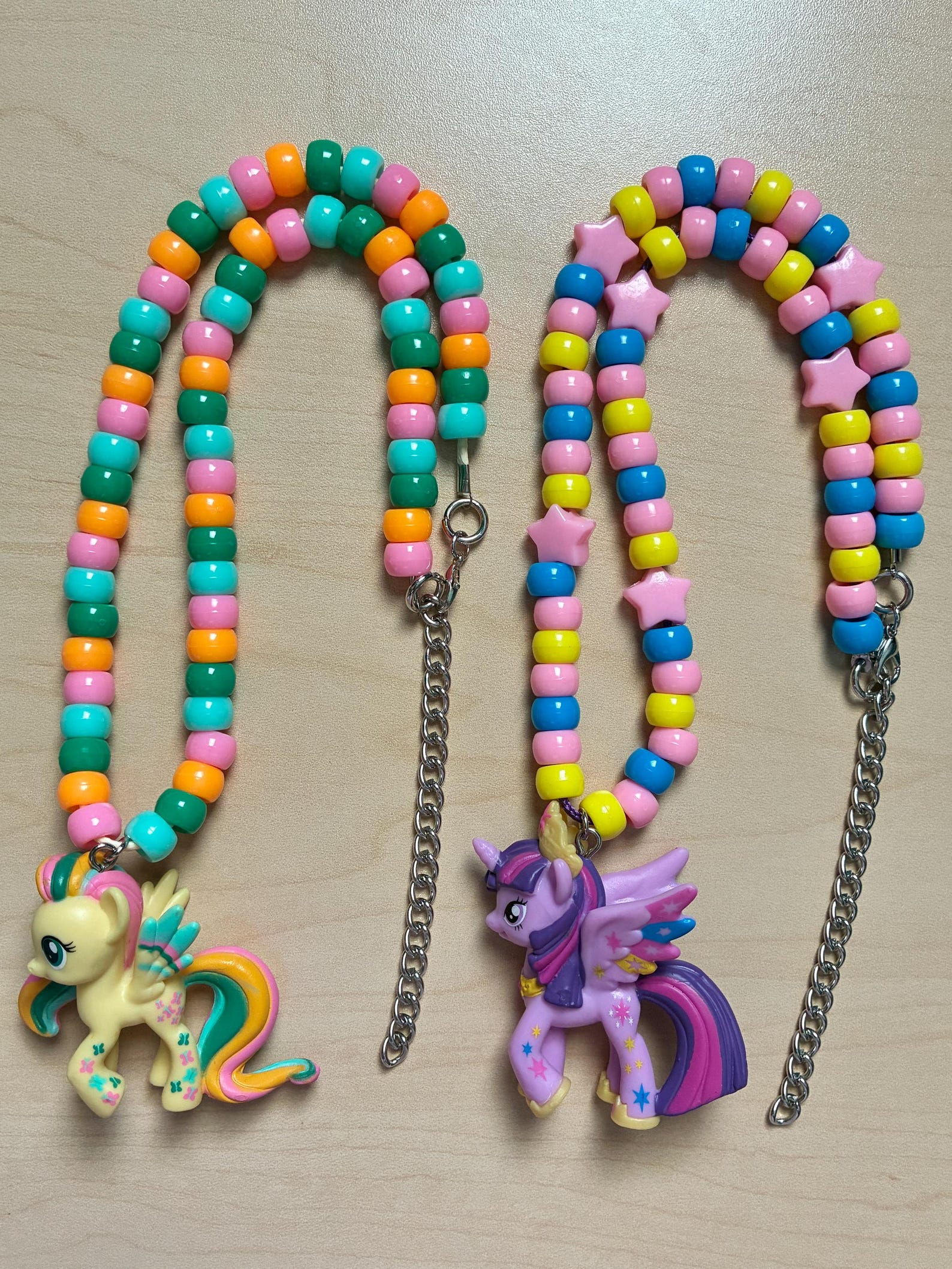 MLP Kandi Necklace My Little Pony Rainbow Dash Scene Rave Stars Pinkie ...