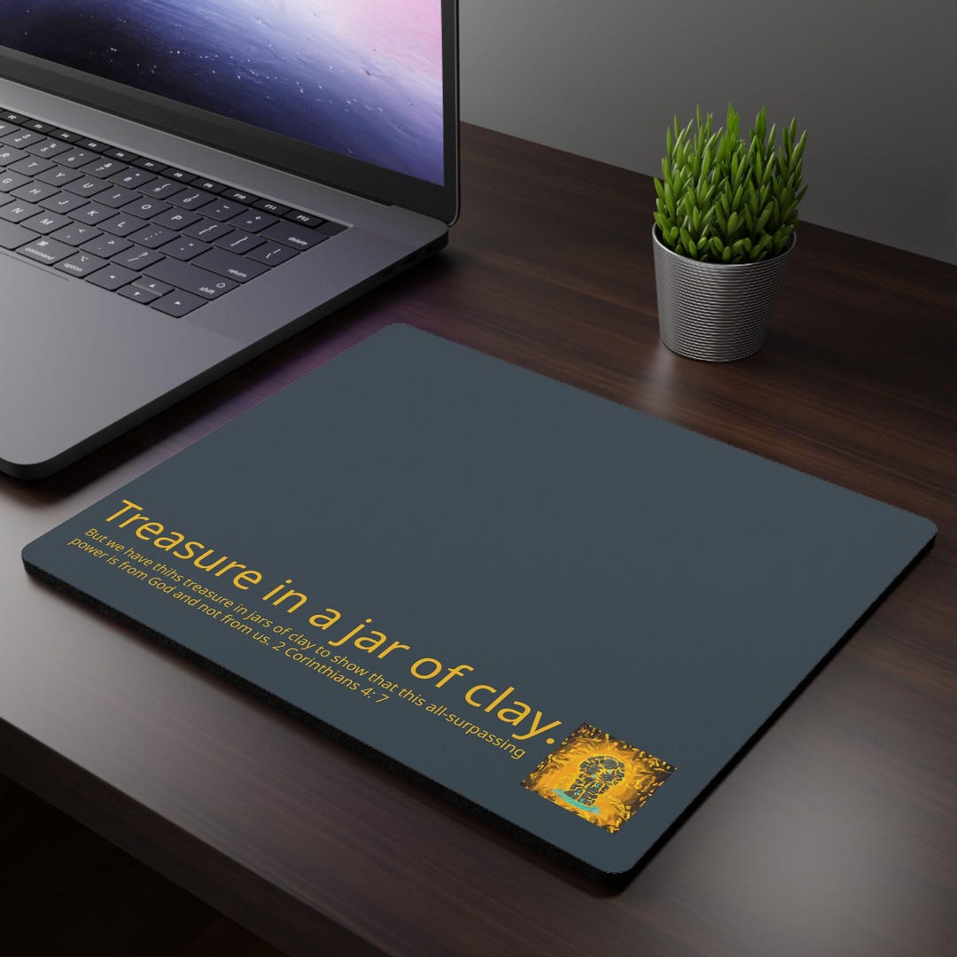 Christian Mouse Pad: Bible Verse Desk Decor - Treasure in Clay - Etsy