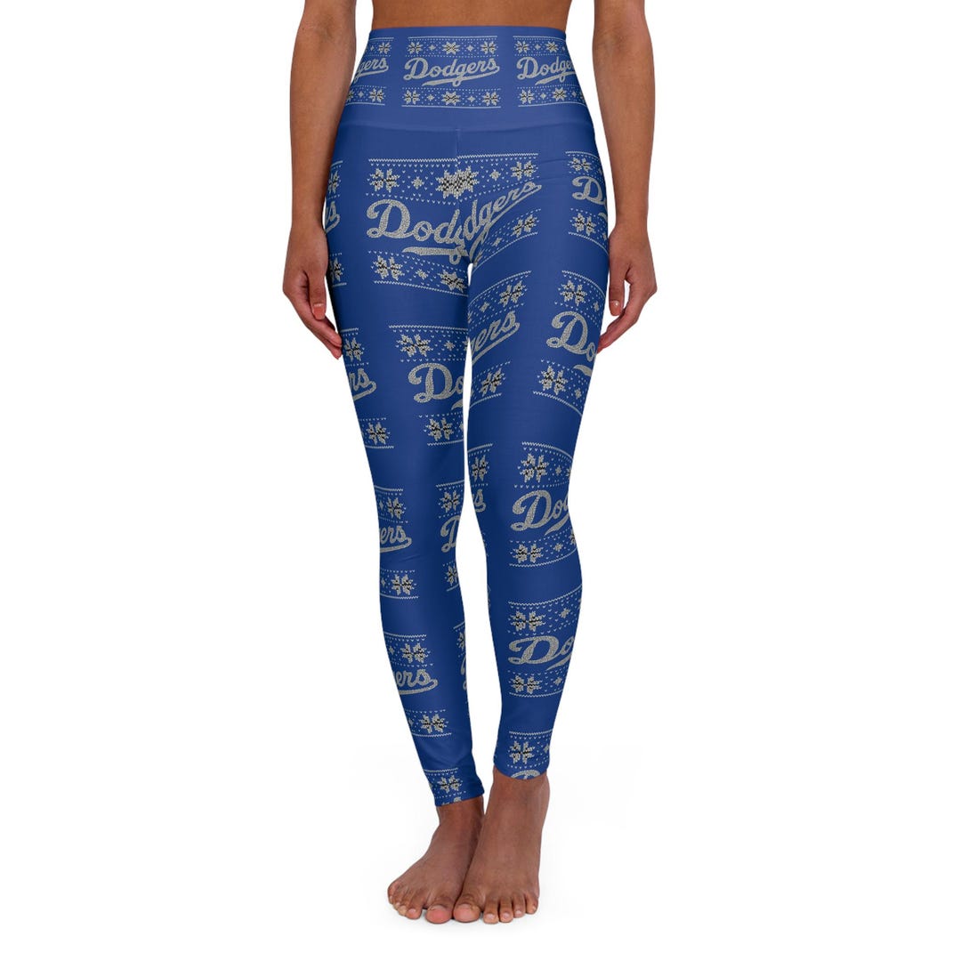 Dodgers White Holiday Pattern High Waisted Leggings - Etsy