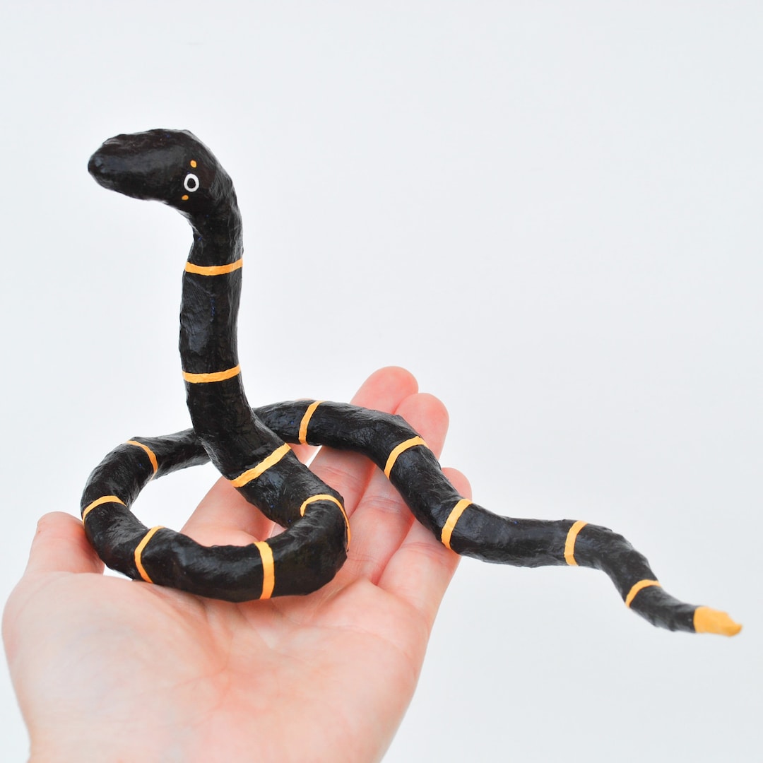 Snake Papier-mâché Handmade Handpainted Figurine - Etsy