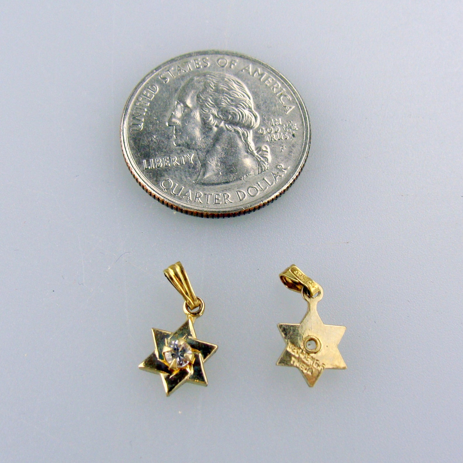 NOS Magen David - Star of David Pendants With a Brilliant Gem GF - Etsy