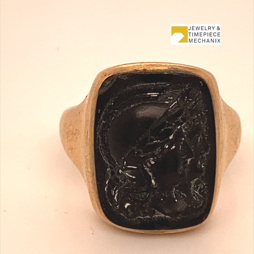 Carved Onyx Ring With Roman Motif - Etsy