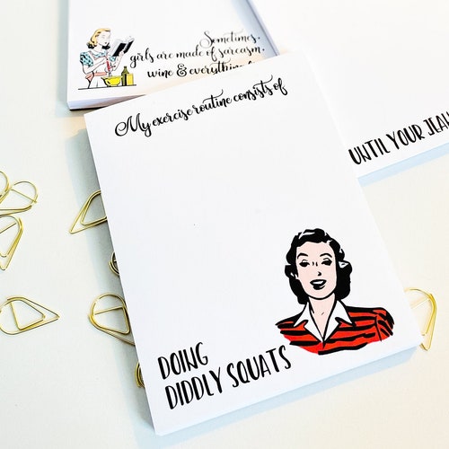 Witty Women Who Problem Solve Notepads Retro Housewife Humor | Etsy