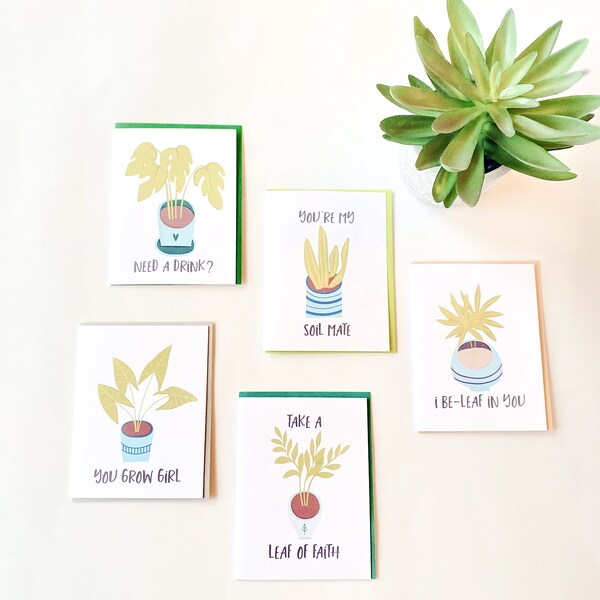 Plant Note Cards - Etsy