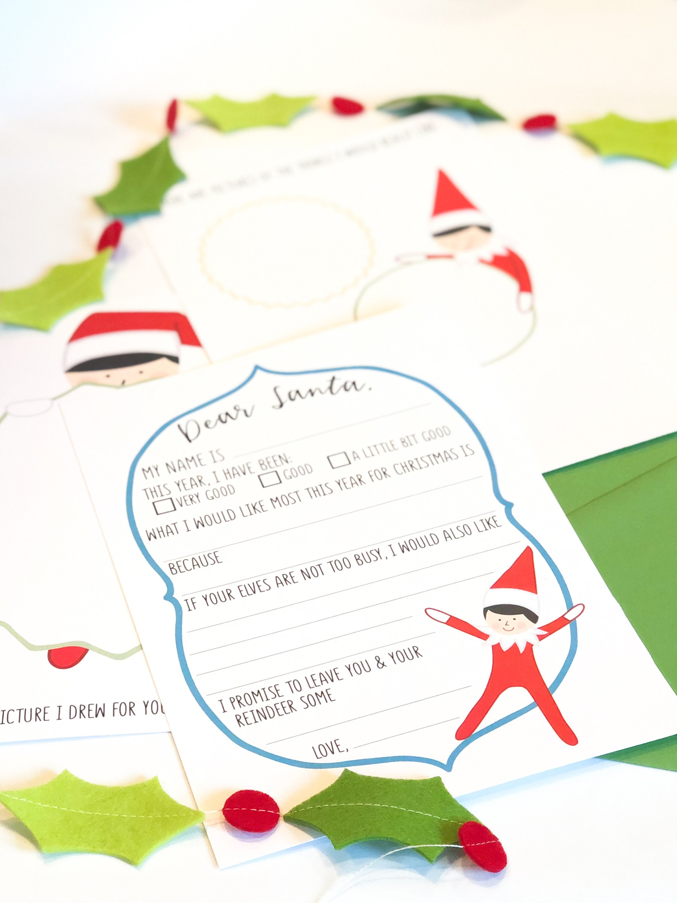 Elf on the Dear Santa Letter Set Holiday Letter to Kris | Etsy