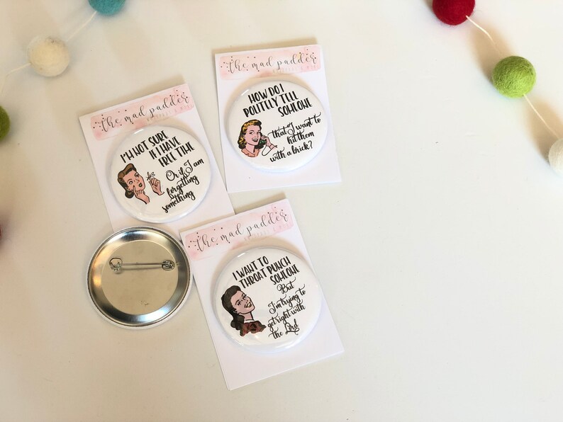 Witty Women Button Retro Housewife Humor Gift for Friends - Etsy
