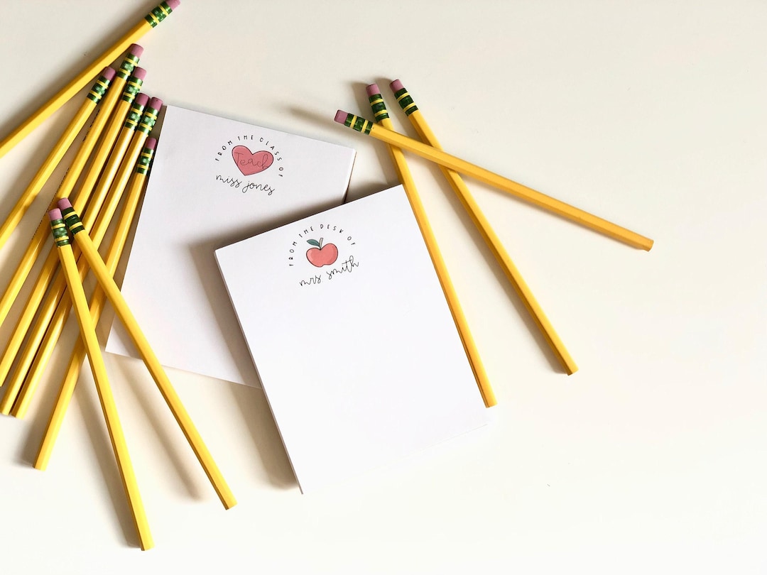 Personalized Teacher Notepad Set – School Days Stationery, Custom Gifts ...