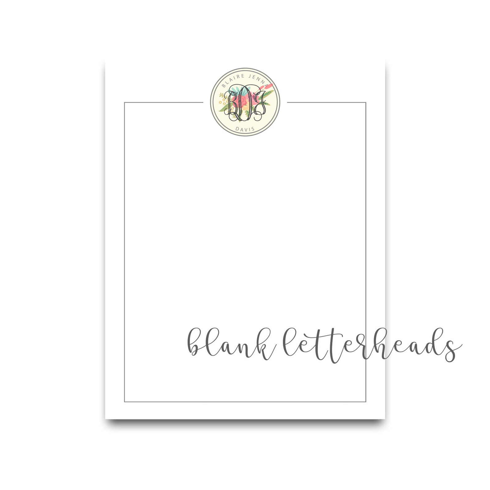 Floral Monogram Sorority Rush Packet Digital Files Elegant - Etsy