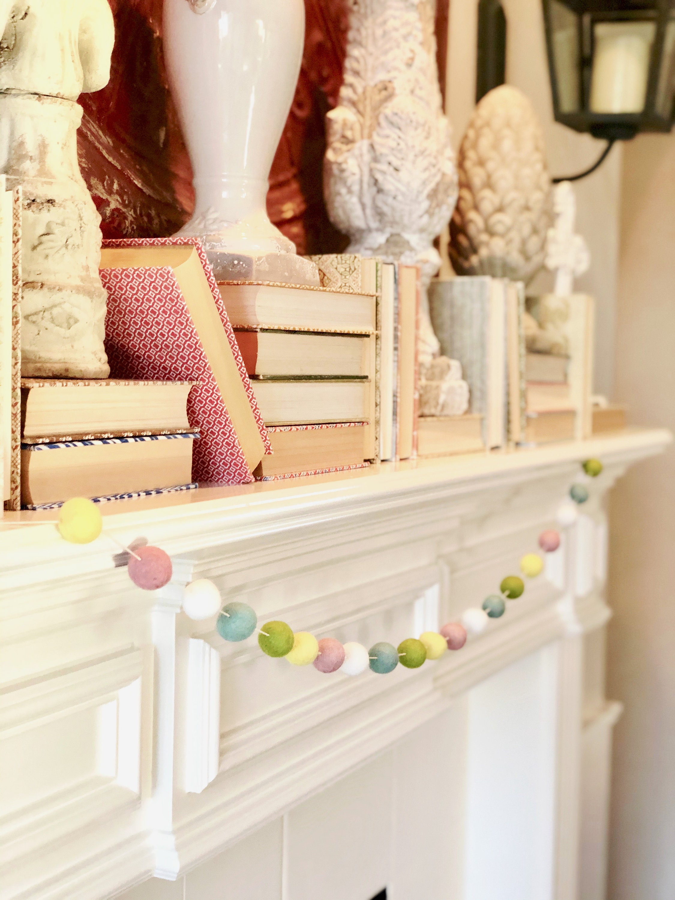 Spring Wool Felt Ball Garland Modern Boho Holiday Decor | Etsy