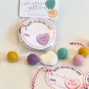 Conversation Heart Gift Tag Set - Blank Valentine Tags - Love Gift ...